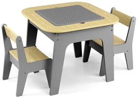 Dětský stůl a židle Milly Mally Olaf Blocks Dark Grey