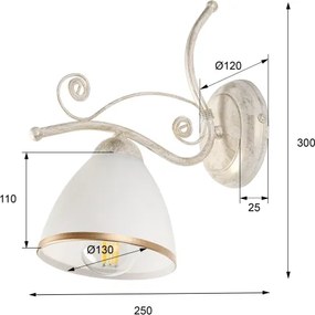 Nástěnná lampa RETRO II 1xE27/60W/230V bílá patina