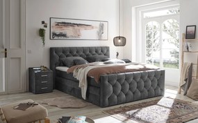 XXXLutz POSTEL BOXSPRING, 180/200 cm, antracitová MID.YOU - Postele s úložným prostorem - 002220049102