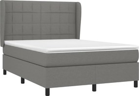 Box spring postel s matrací tmavě šedá 140x200 cm textil 3127966