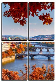 Obraz na plátně - Řeka Vltava a Karlův most - obdélník 7257E (90x60 cm)