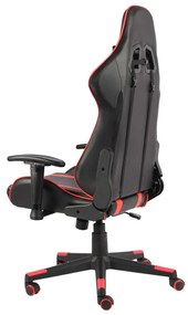 Otočná herní židle červená PVC,  20481