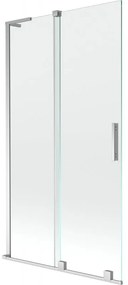 Mexen Velar L vanová zástěna 2-křídlová posuvná 100 x 150 cm, transparentní, chrom - 896-100-003-01-01