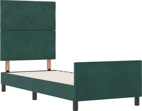 Postel s boxspringem s čelo Tmavě zelená 80 x 200 cm samet 3344972
