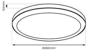 Stropní LED svítidlo Vera, 1x LED 24w, 4000k, b