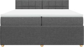 Box spring postel s matrací tmavě šedá 200x200 cm textil 3287564