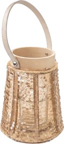 Lucerna s flitry CONE GLAM 22 cm, přírodní