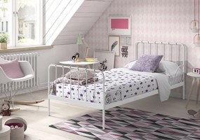 Alice kovová postel 90*200cm bílá a růžová Barva: Bílá