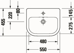 Duravit 24035500002 - Zápustné umyvadlo D-CODE 55x45,5 cm keramika/lesklá bílá