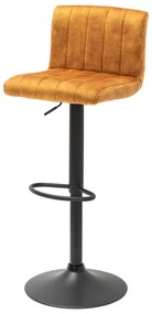 Designová barová židle Walnut hořčičný samet