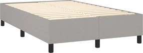 Box spring postel s matrací a LED světle šedá 120x200 cm textil 3135181