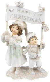 Vánoční dekorace soška děti Happy Christmas - 14*7*23 cm