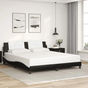 Rám postele s LED bez matrace Zadar černý a bílý 180x200 cm 3214129