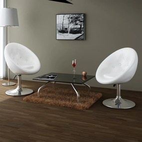 Barové stoličky 2 ks bílé umělá kůže,  240452