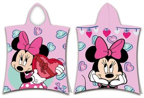 Růžové froté dětské pončo Minnie – Jerry Fabrics