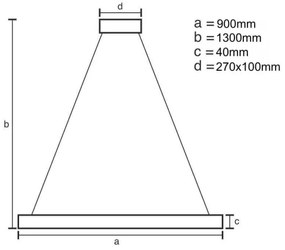 LED Stmívatelný lustr na lanku LED/55W/230V 3000-6500K + dálkové ovládání