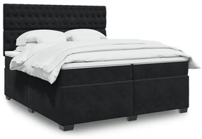 Box spring postel s matrací černá 200x200 cm samet 3293310