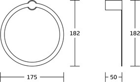 Mexen Base, prstenový držák na ručníky, zlatá lesklá, 7088232-50