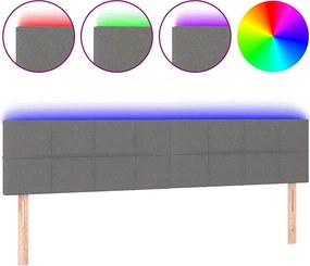 Čelo postele s LED tmavě šedé 160x5x78/88 cm textil 3121619