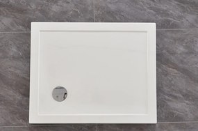 Erga Laos, obdélníková sprchová vanička 90x80x5cm, akrylát, bílá lesklá, ERG-V06-ACR-8090S-WH-CR
