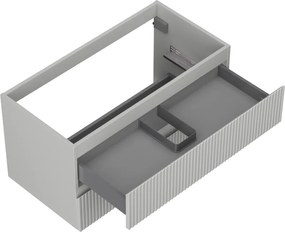 Mexen Rivel, koupelnová skříňka 90 cm, 2 zásuvky, drážkovaná, matná šedá, 91A20-09047-2-BFF62