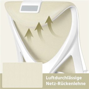 Kancelářská židle Yaheetech – béžová, 70 cm (délka) × 70 cm (šířka) × 121,5 cm – 131,5 cm (výška), polyesterová tkanina piké (267591701991)