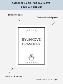 Samolepka na kořenky BYLINKOVÉ BRAMBORY bílá 3 × 4 cm základní písmo