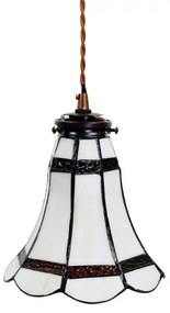 Stropní Tiffany lampa hnědé pruhy BrownLine – 15x115 cm
