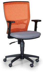 Kancelářská židle VENLO 1+1 ZDARMA, oranžová / šedá