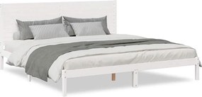 Prodloužený rám postele bez matrace bílý 200 x 220 cm masiv 3309320