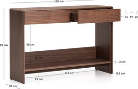 Komoda v dekoru ořechu v tmavě přírodní barvě 120x81x35 cm Norlen – Kave Home