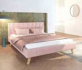 Manželská postel 160x200 cm MALMO TRINITY SVĚTLE RŮŽOVÁ