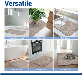 Světle hnědá z křemeliny koupelnová předložka 39x60 cm Dafni – Wenko