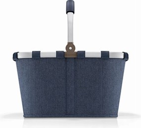 Košík Carrybag, herringbone tmavě modrý