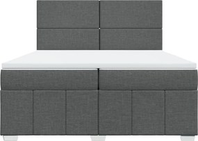 Box spring postel s matrací tmavě šedá 200x200 cm textil 3294069
