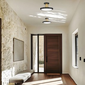 Stropní LED světlo Elstead Kieran 32W černá, mosaz 36 cm