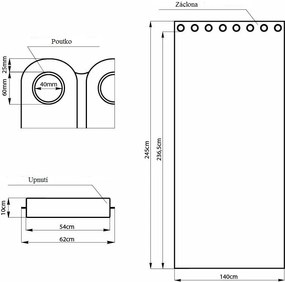Závěs AmeliaHome Blackout s průchodkami 140x245 vínový