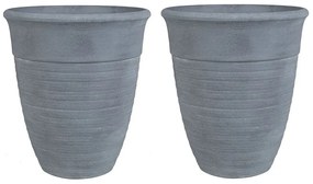 Sada 2 květináčů ⌀ 43 cm šedé KATALIMA Beliani