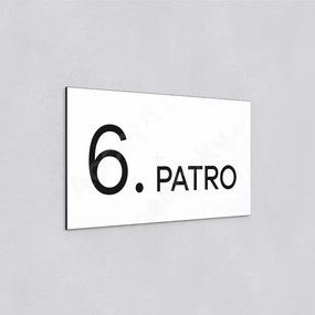 ACCEPT Označení podlaží "6. PATRO" - stříbrná tabulka - černý popis