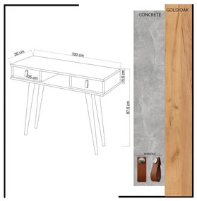 Konzolový stolek Lawen 100 cm hnědý
