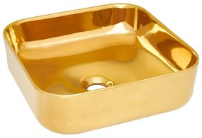 Invena Reja, keramické umyvadlo na desku 390x390x140 mm, zlatá lesklá, INV-CE-39-009-C