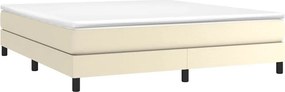 Rám postele s boxspringem krémový 160x200 cm umělá kůže 3120708