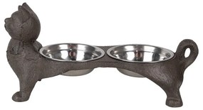 Misky pro kočku v litinovém stojanu kočky - 39*15*19 cm / 2*225 ml