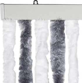 Závěs proti hmyzu šedý a bílý 100 x 220 cm Chenille 241225