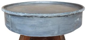 Konferenční stolek masivní recyklované dřevo, stříbrný, 60x45cm,  244511