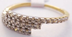Klenoty Budín Dámský mohutný zlatý prsten se zirkony 34ks (tři řady) vel. 56 585/1,47gr H876
