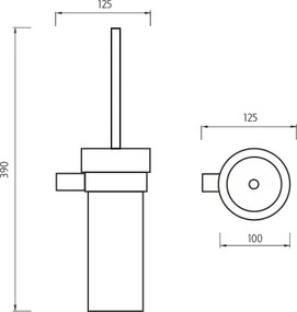 Nimco Toaletní WC kartáč BORMO černá - BRC 11094K-90