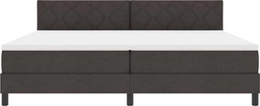 Postel s boxspringem s čelo Tmavě hnědá 200 x 200 cm textil 3338793