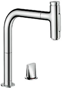Hansgrohe M71 - Dřezová baterie M7120-H200 s výsuvnou sprškou, 2-otvorová instalace, sBOX, chrom 73818000