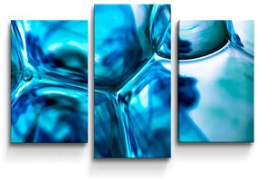 Sablio Obraz - 3-dílný Modré bubliny - 75x50 cm